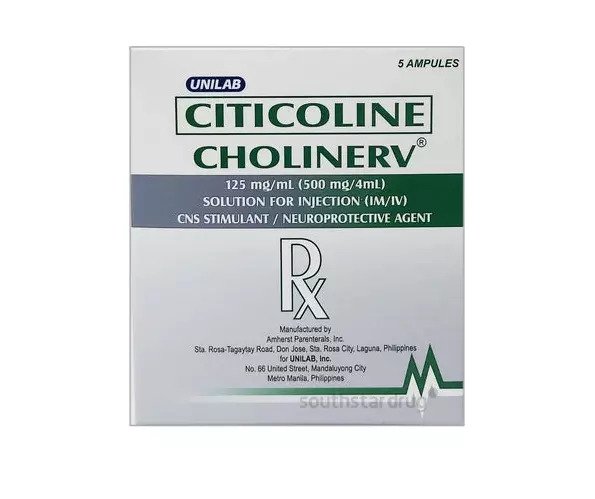 CHOLINERV Citicoline 125mg / mL (500mg / 4mL) Solution for IM/IV ...